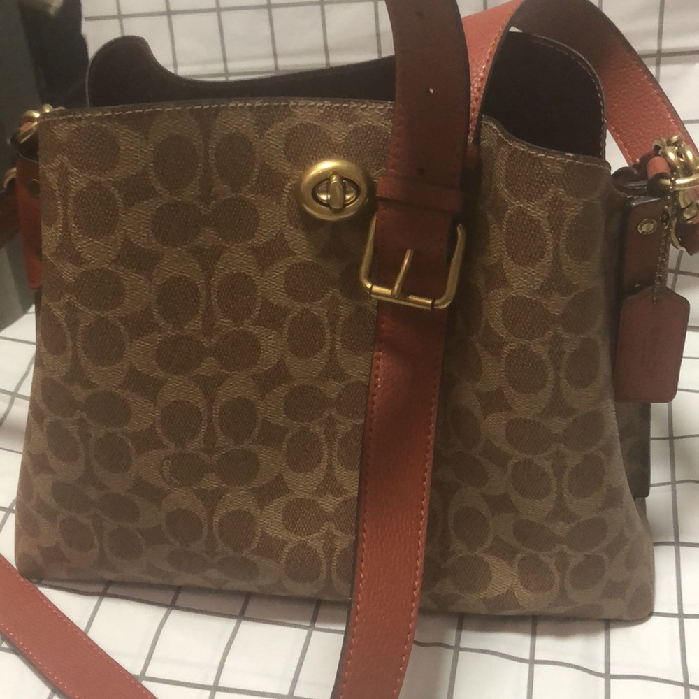Coach Brown Willow Bucket Bag In Signature Canvas - Gem